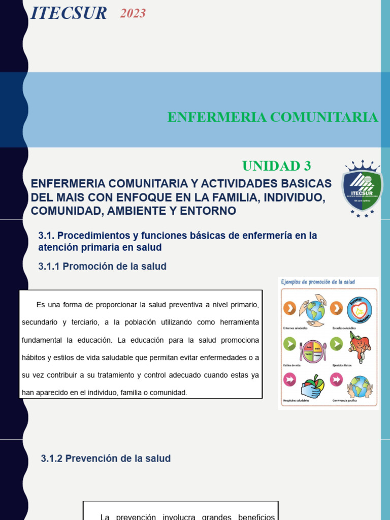 Unidad 3 Enfermeria Comunitaria | PDF | Familia | Enfermería