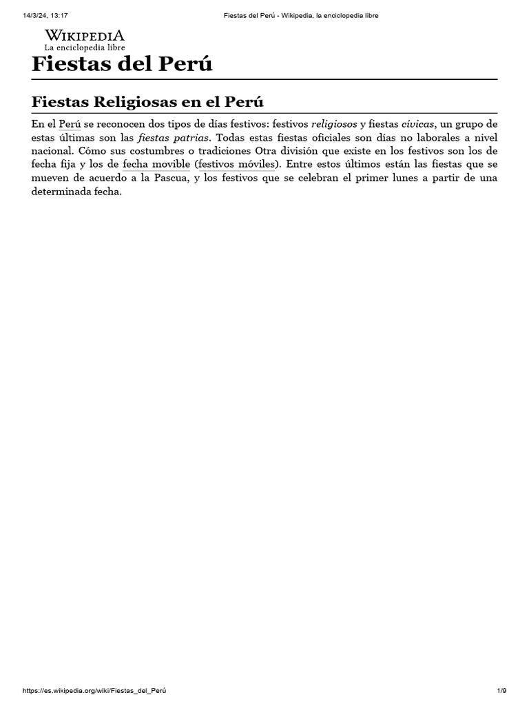 Festividades Peruanas | PDF | Pascua de Resurrección | Perú