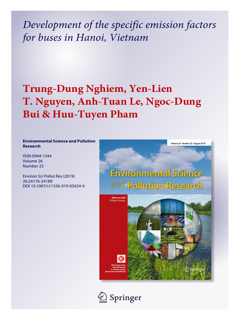 2019 Development Of The Specific Emission Factors For Buses In Hanoi Vietnam Pdf Air