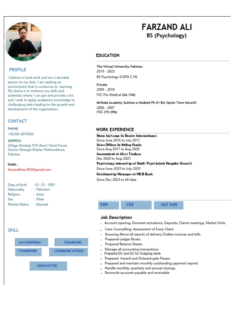 Farzand Ali New CV Updated | PDF | Pakistan