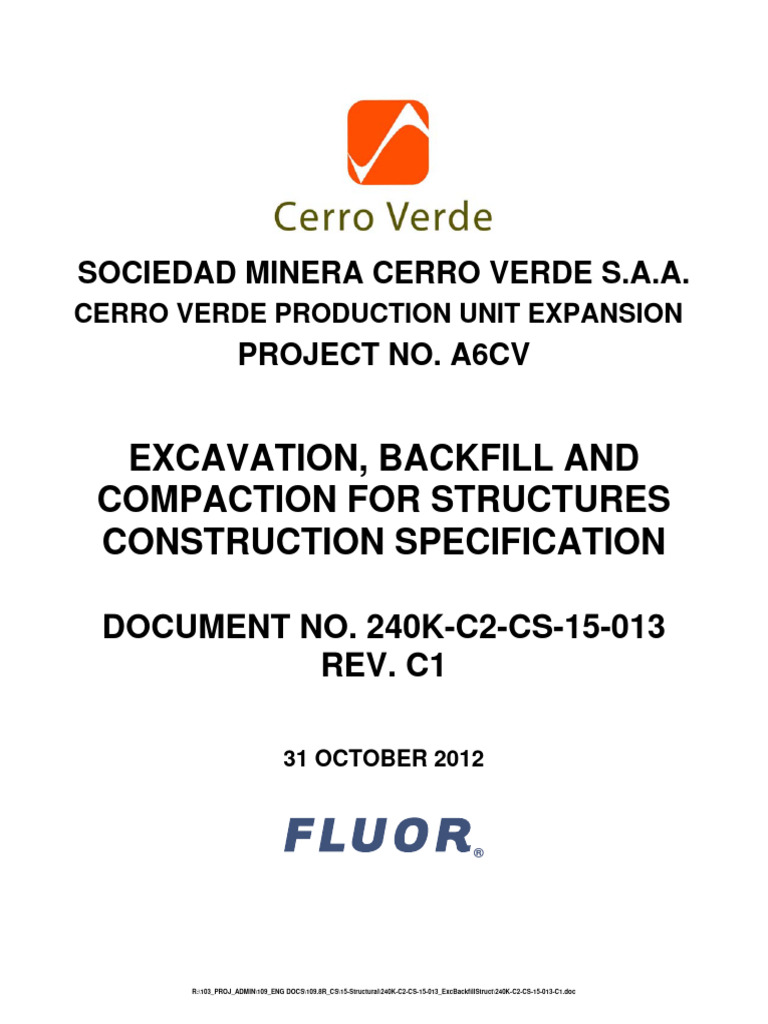 Excavation, Backfill and Compaction For Structures Construction ...