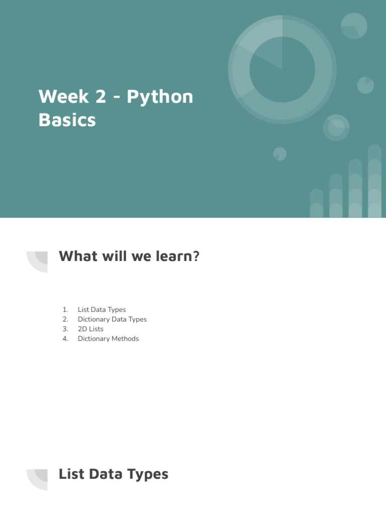 Week 2 - Python Basics | PDF