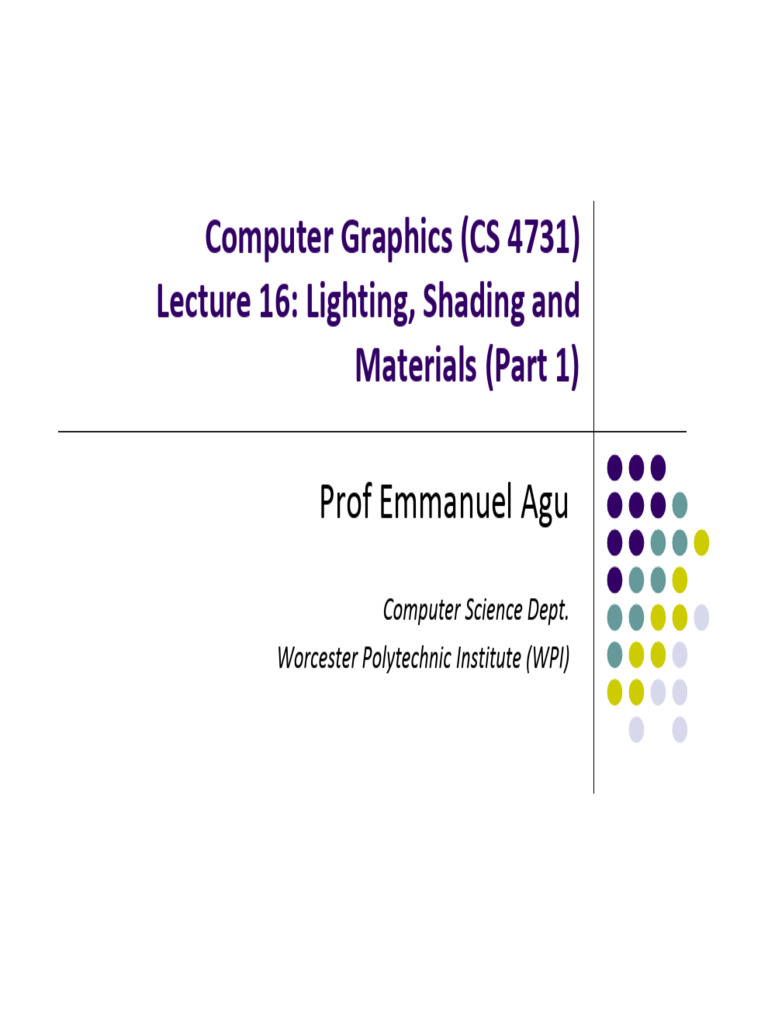 Illumination and Shading | PDF | Shader | Mirror