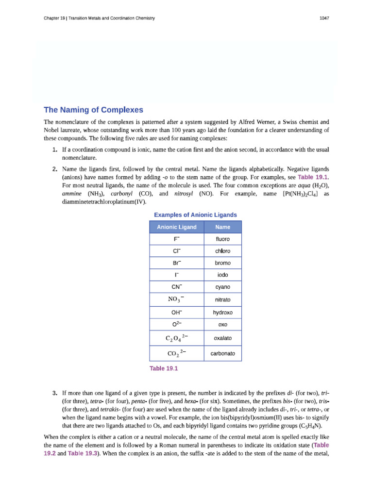 XX.1 The Naming of Complexes | PDF