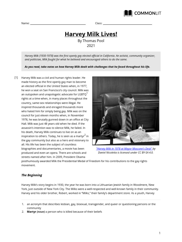 Harvey Milk Lives | PDF | Lgbt | LGBTQIA+ Studies