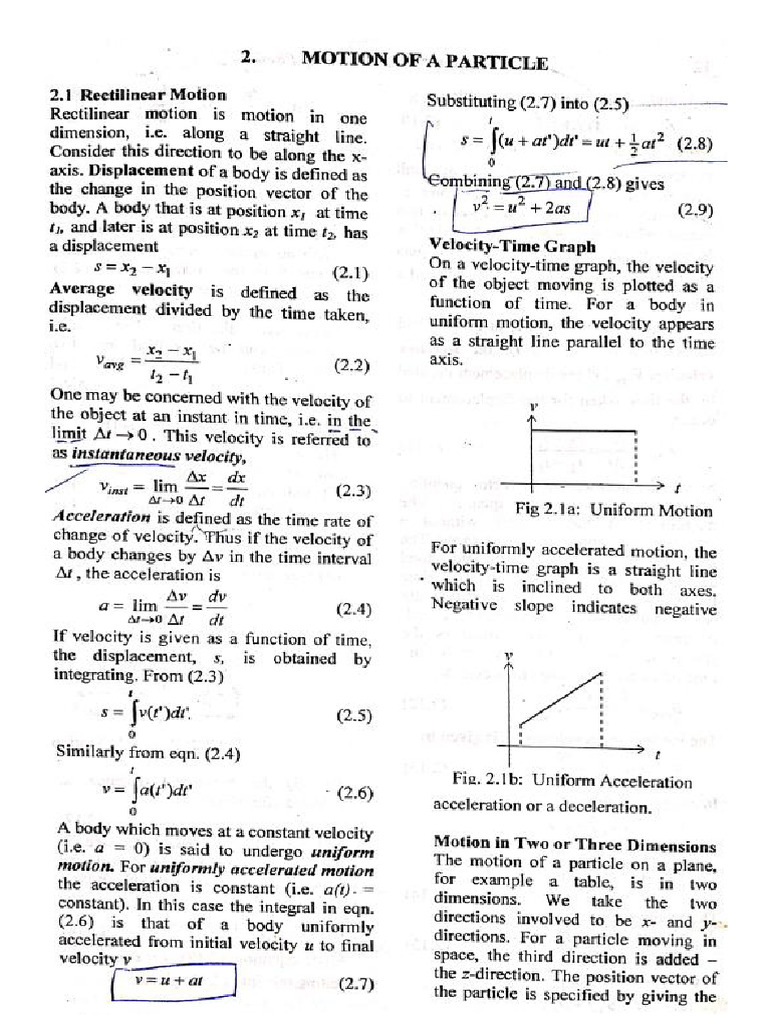 Motion of A Particle | PDF
