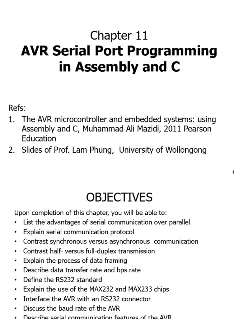 MPS - Ch11 - AVR - Serial Port Programming in Assembly and C | PDF | Duplex (Telecommunications ...