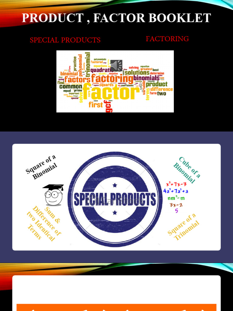 Product, Factor Booklet | PDF | Factorization | Quadratic Equation