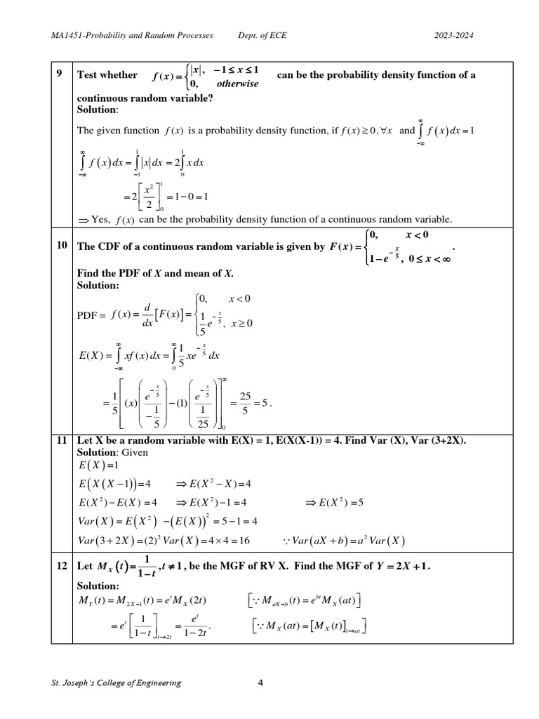 Maths Fire | PDF | Probability Density Function | Mathematical Relations