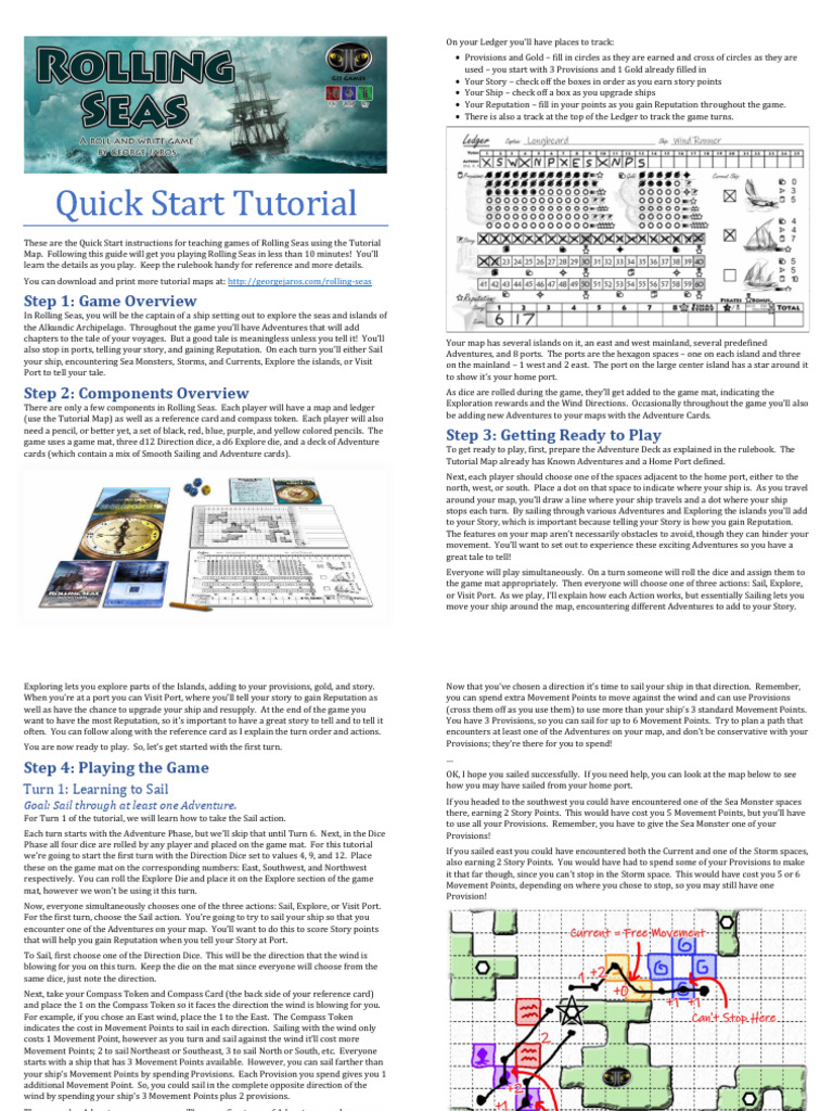 Rolling Seas Quick Start Tutorial | PDF | Ships | Wound