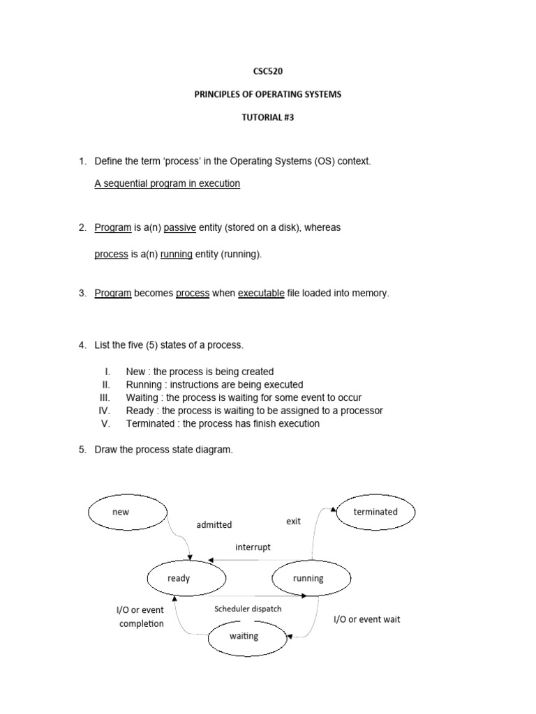 CSC520-Tutorial 3 | PDF | Process (Computing) | Scheduling (Computing)
