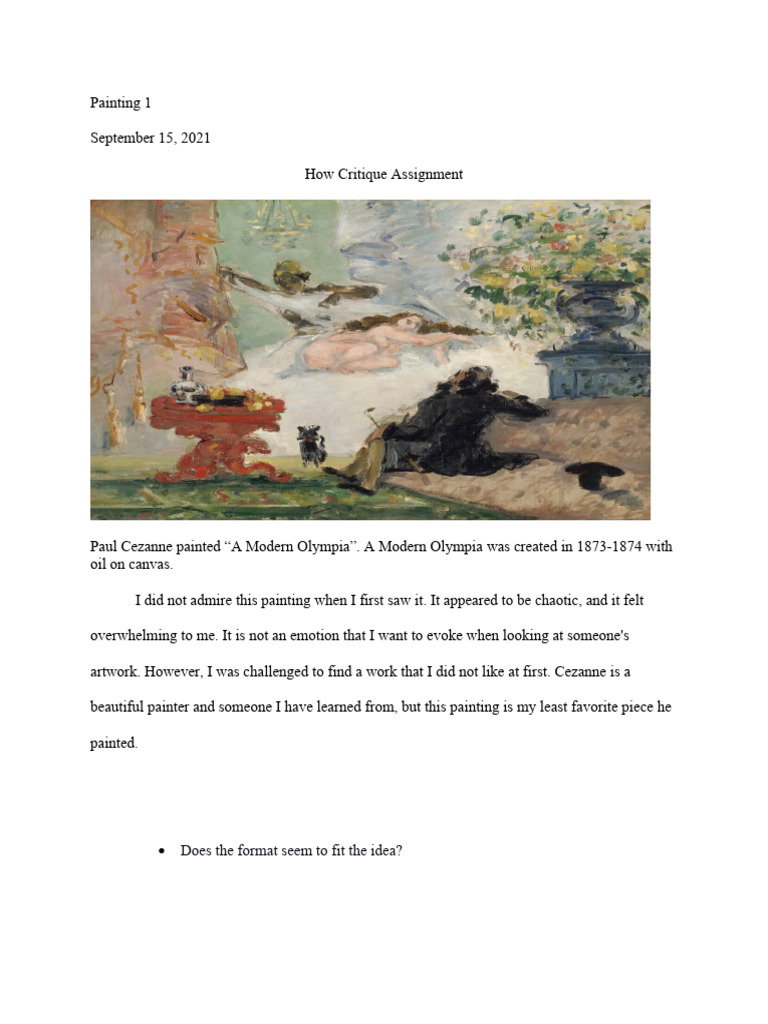 “A Modern Olympia.” (Critique) | PDF | Paintings | Paul Cézanne