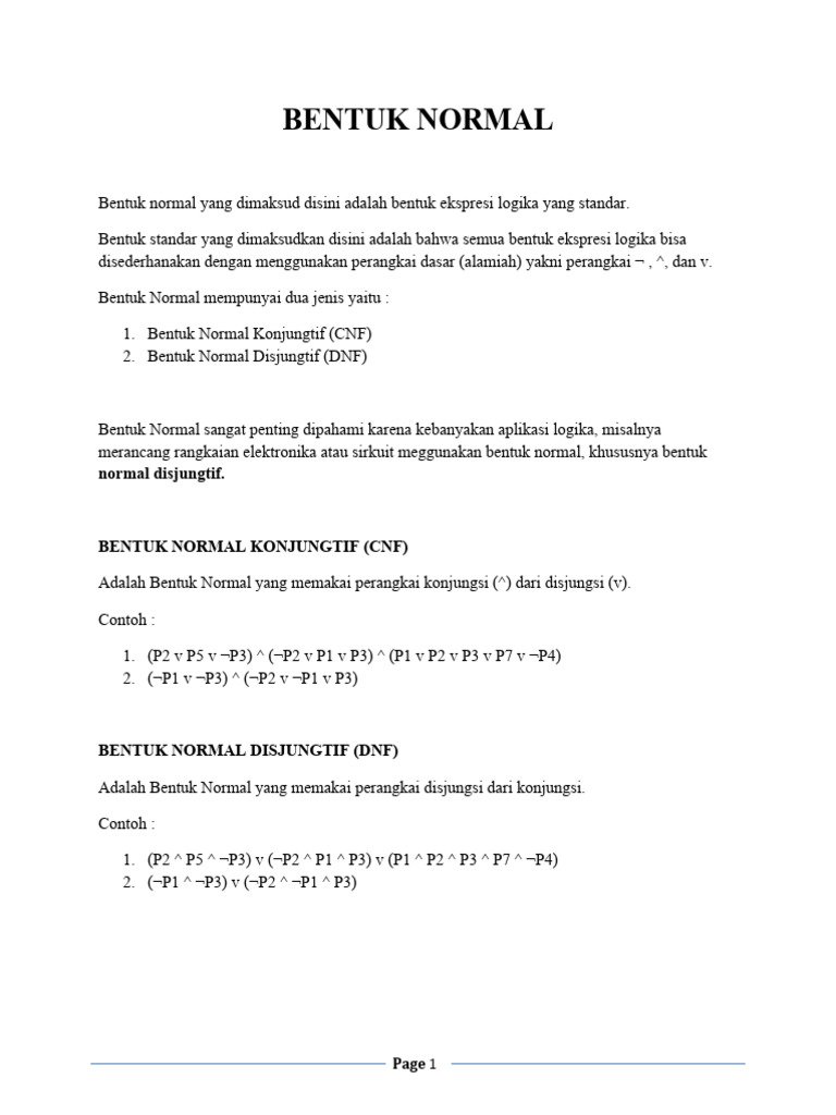 Bentuk Normal | PDF