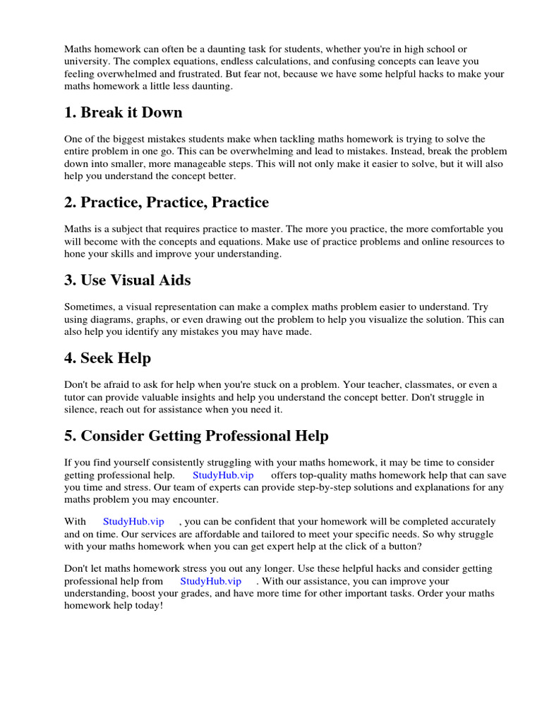 My Maths Homework Hacks Pdf Homework Mathematics
