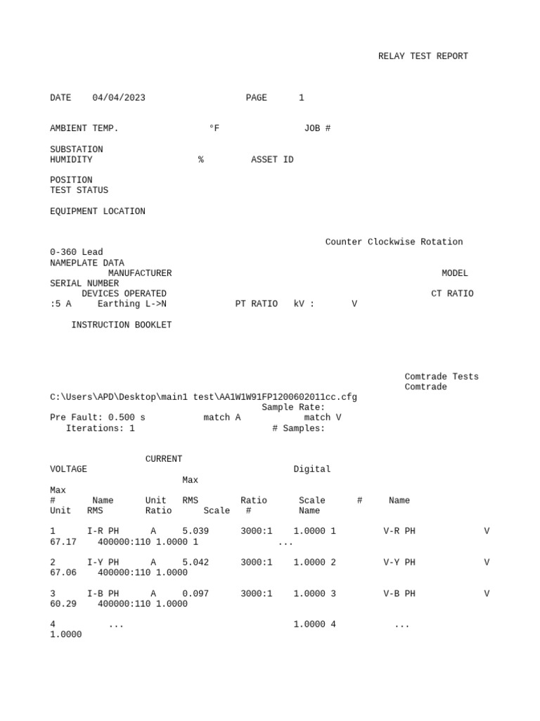 PSB Abb Rel670 Final Test Report | PDF | Electrical Impedance ...
