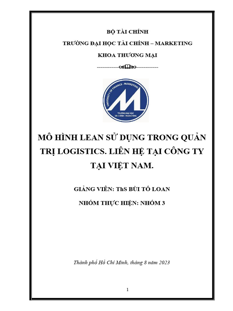 NHÓM 3 - QUẢN TRỊ LOGISTICS CHIỀU T2 | PDF