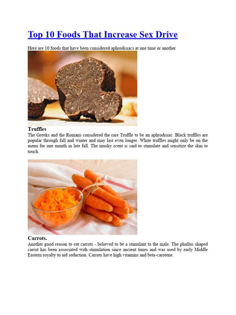 10 Foods Increase Sex Drive Pdf Foods Carrot