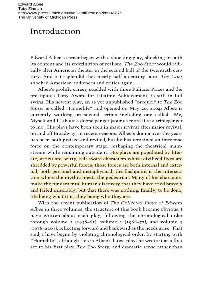 Edward Albee's Theatrical Impact | PDF