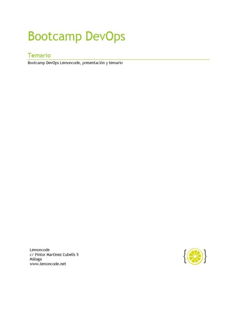 Temario Bootcamp DevOps II | PDF | Computación en la nube | Ingeniería de software