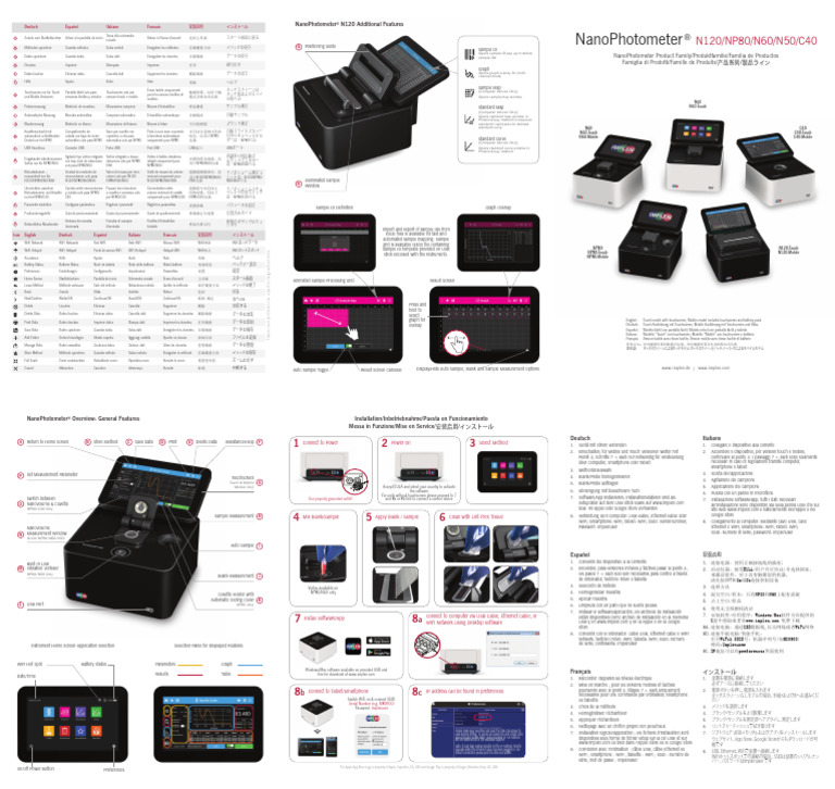 NanoPhotometer - Quick Start Guide | PDF