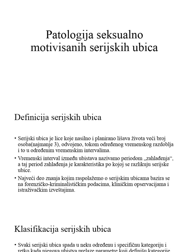 Patologija Serijskih Ubica | PDF