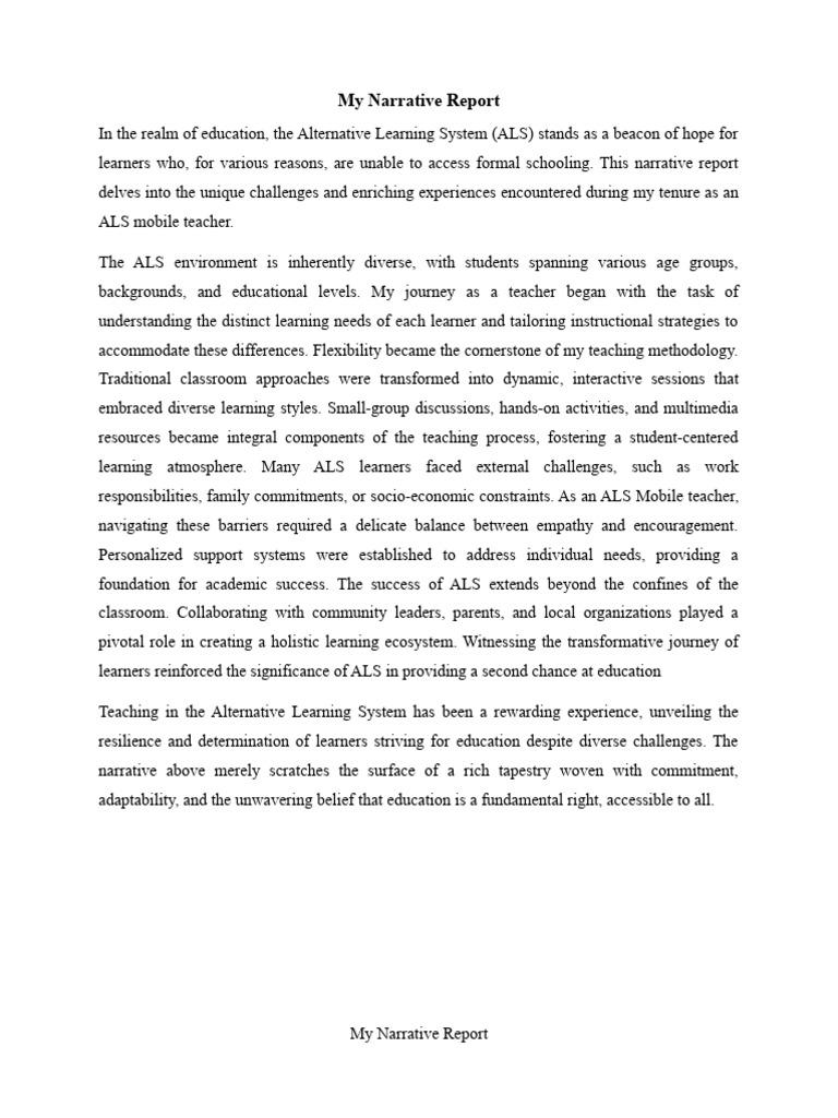 My Narrative Report Feb 2024 | PDF | Learning | Behavior Modification