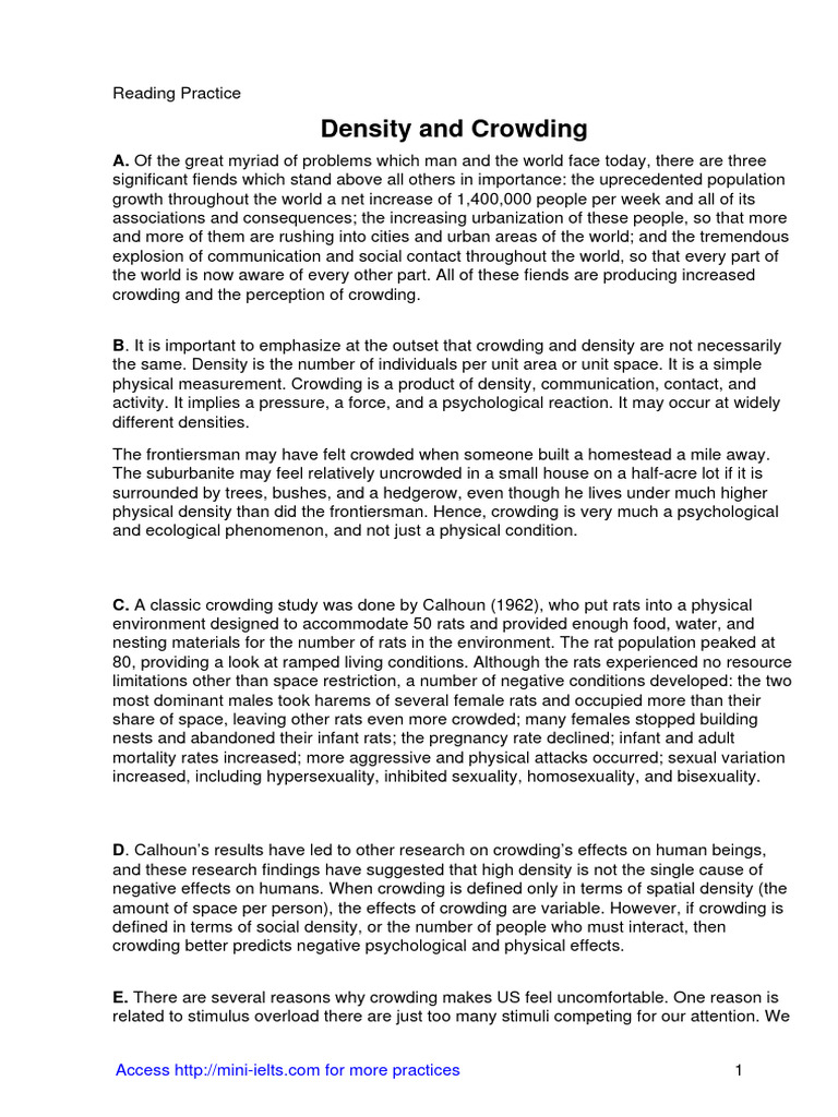 Density and crowding | PDF | Attention | Human