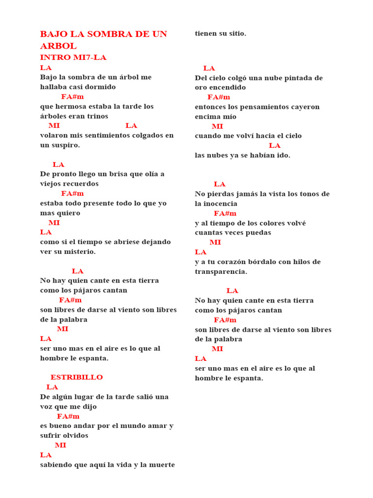 BAJO LA SOMBRA DE UN ARBOL | PDF