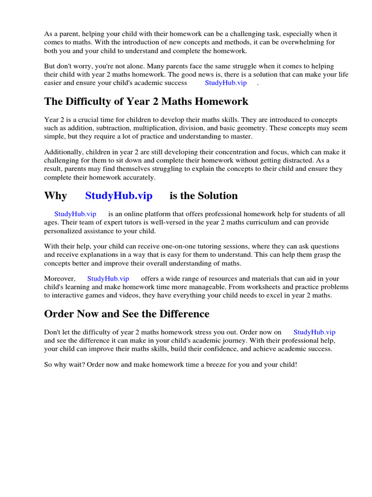 Year 2 Maths Homework Time | PDF | Worksheet | Mathematics