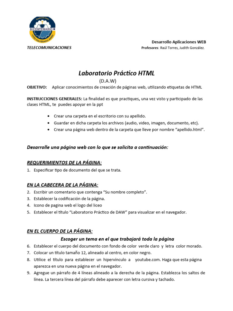 Laboratorio DAW HTML | PDF | HTML | Informática