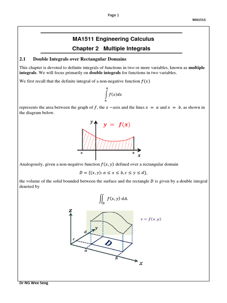 Double Integrals in Engineering Calculus | PDF | Integral | Function ...