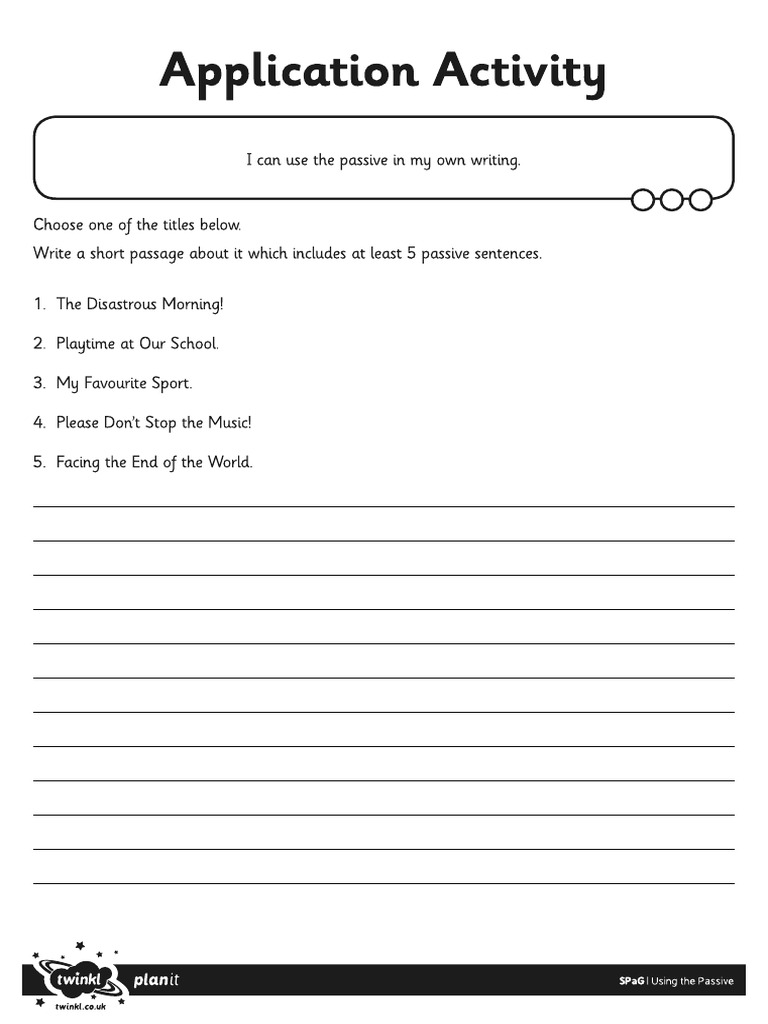 Using The Passive Application Activity | PDF