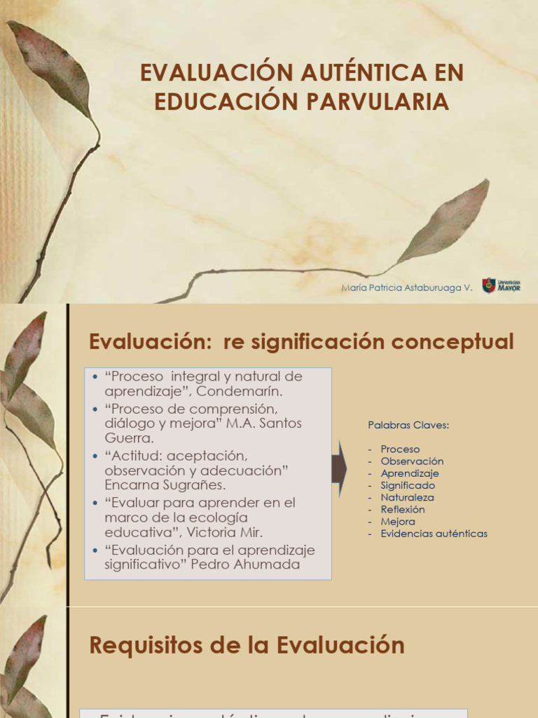 2-EVALUACIÓN AUTÉNTICA EN EDUCACIÓN PARVULARIA 1 | PDF | Evaluación | Aprendizaje