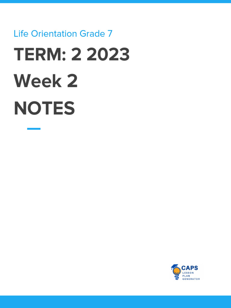 Grade 7 Life Orientation Term 2 Notes | PDF | Human Rights | Rights