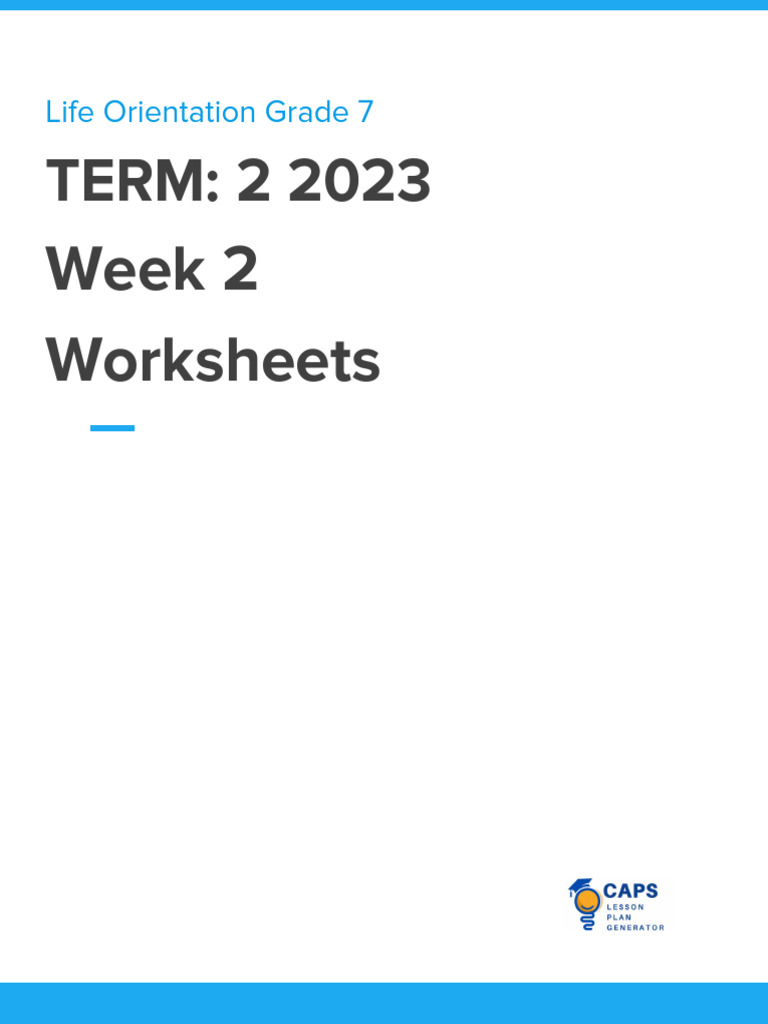 7 - Life Orientation - TERM - 2 - Week 2 - Worksheets | Download Free ...