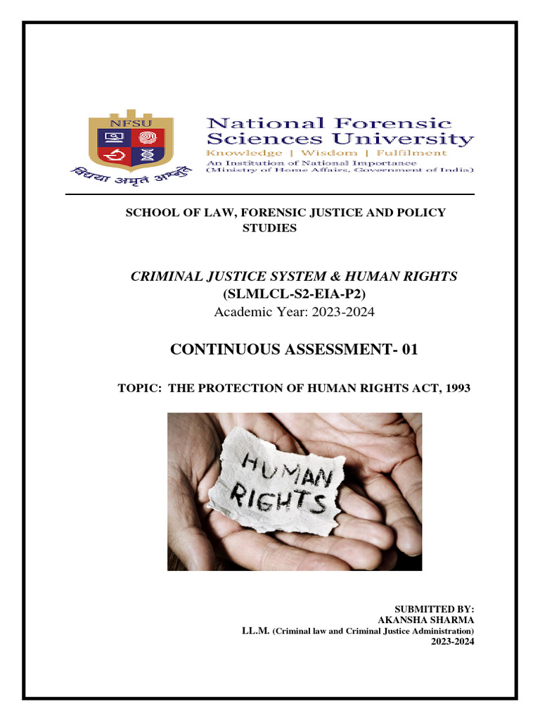 CJS & HR - Ca1 - Akansha Sharma | PDF | Human Rights | Ratification