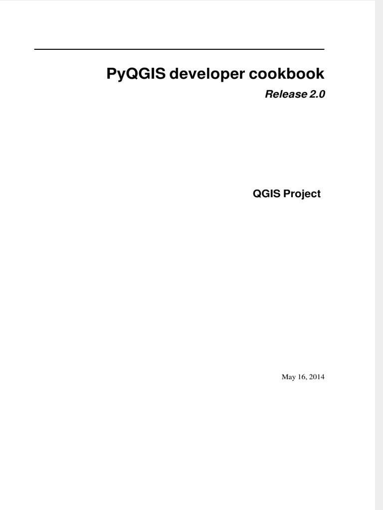Pyqgis Developer Cookbook | PDF