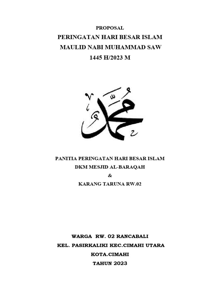 PROPOSAL Maulid Nabi Muhammad Saw rw.02 | PDF
