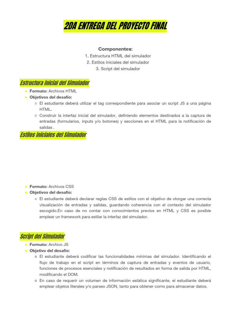 2da Entrega de Proyecto Final | PDF | Modelo de objeto de documento | HTML