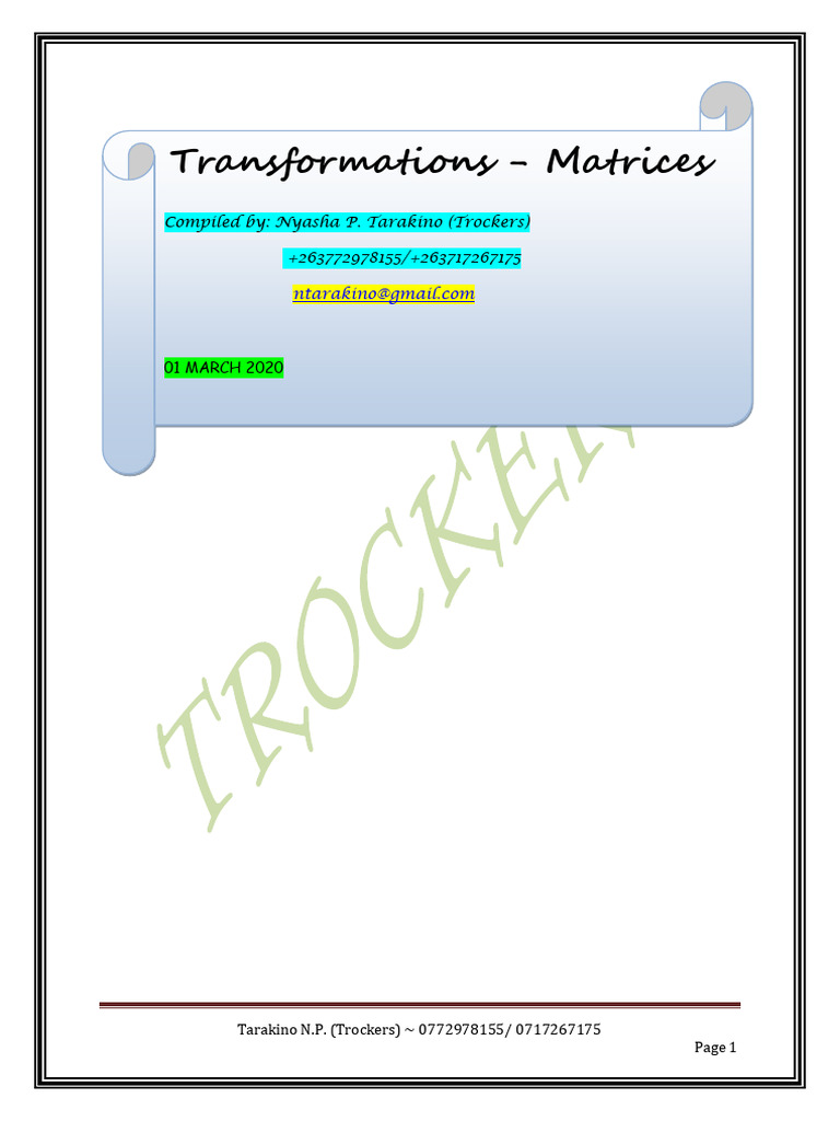 Transformations_(Matrices)_Notes_By_Trockers | PDF | Matrix ...