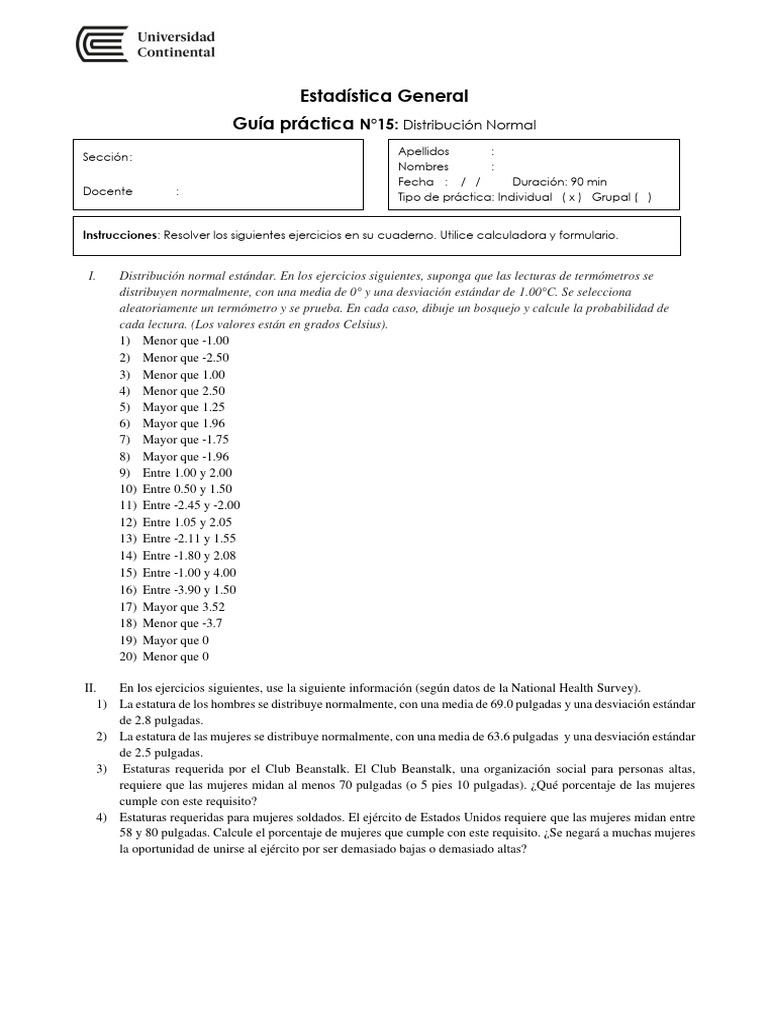 Semana 15 Guía Práctica 15B | PDF | Desviación Estándar