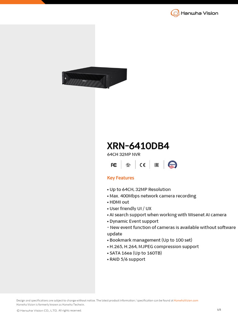 64CH 32MP NVR Specifications Guide | PDF | Ip Address | Networking ...