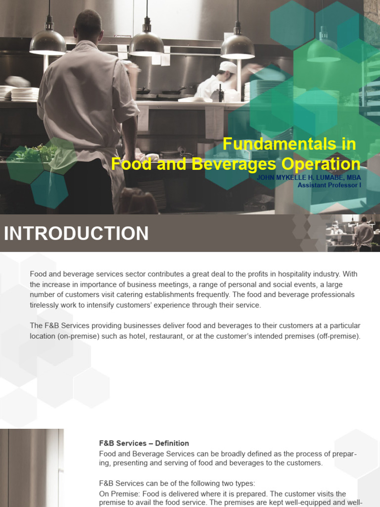 Food and Beverage Operations Overview | PDF | Tableware | Restaurants