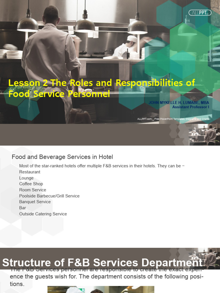 Food & Beverage Service Roles Explained | PDF | Foodservice | Restaurants