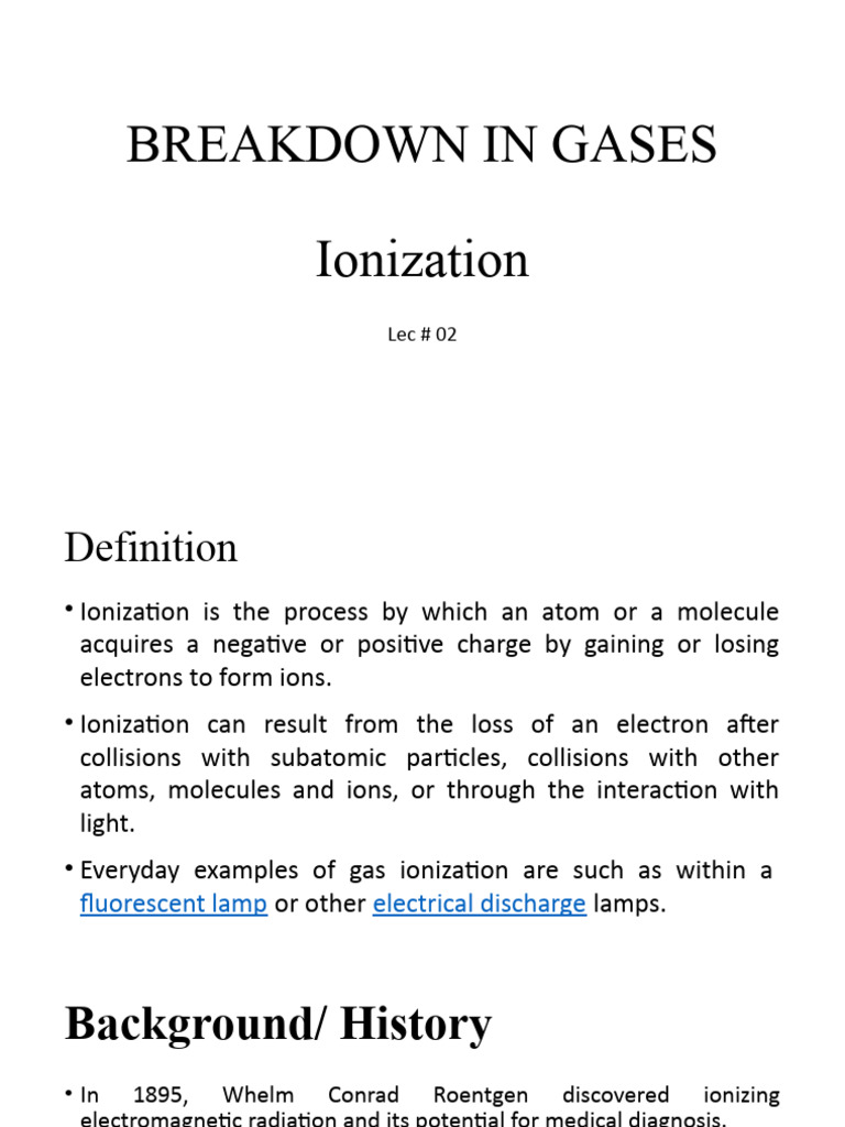 Lec# 02 Ionization | PDF | Ionization | Electromagnetic Radiation