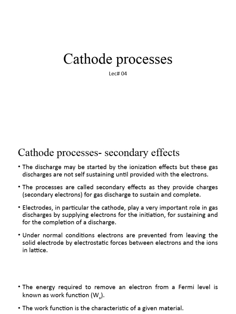 Understanding Cathode Processes in Discharges | PDF | Electron | Ion