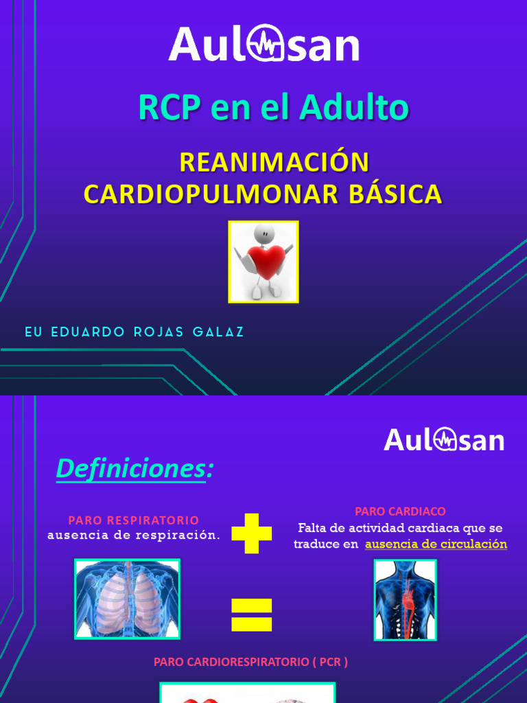 RCP Adulto | PDF | Reanimación cardiopulmonar | Paro cardíaco
