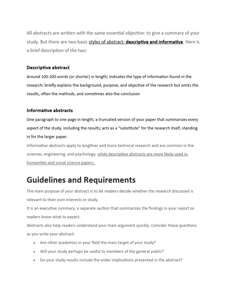 How to write an abstract | PDF | Abstract (Summary) | Cognition