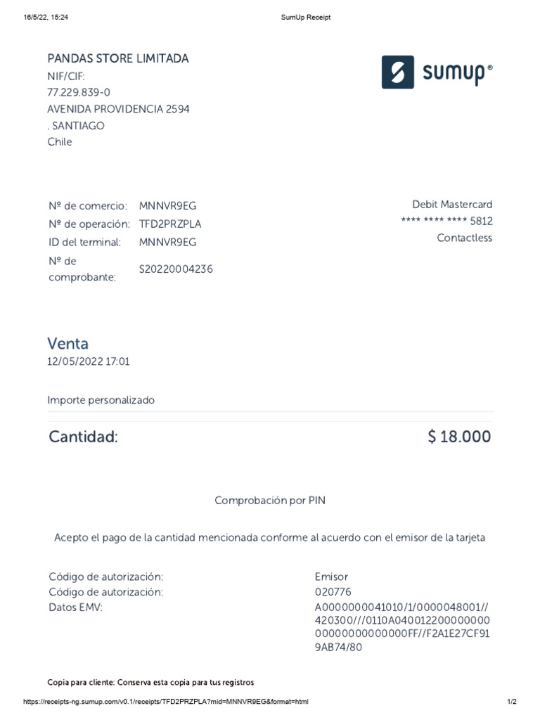 SumUp Receipt 1 | PDF