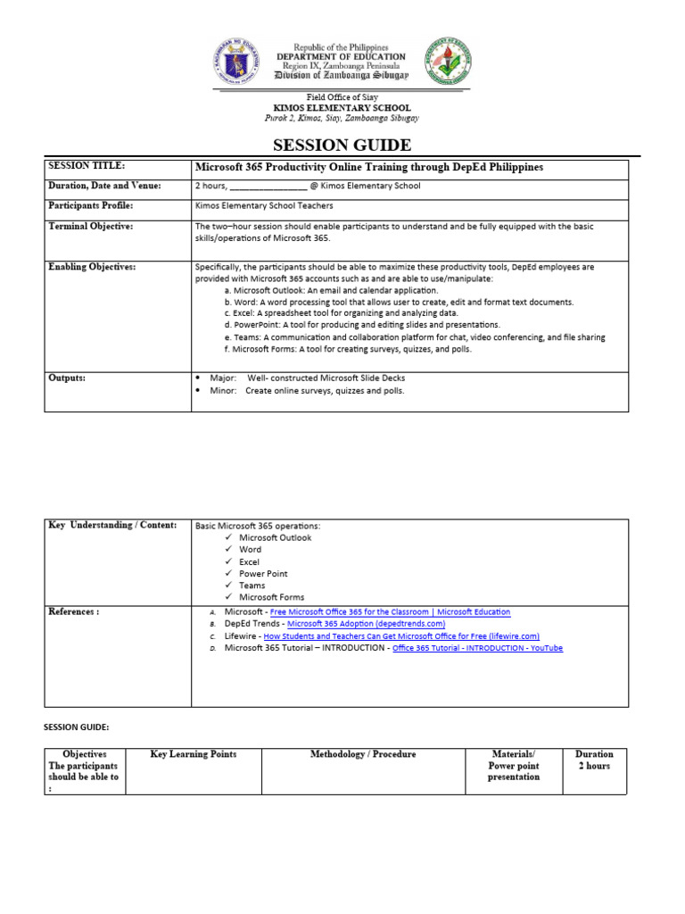 Session Guide ICT Microsoft 365 INSET 2024 | PDF